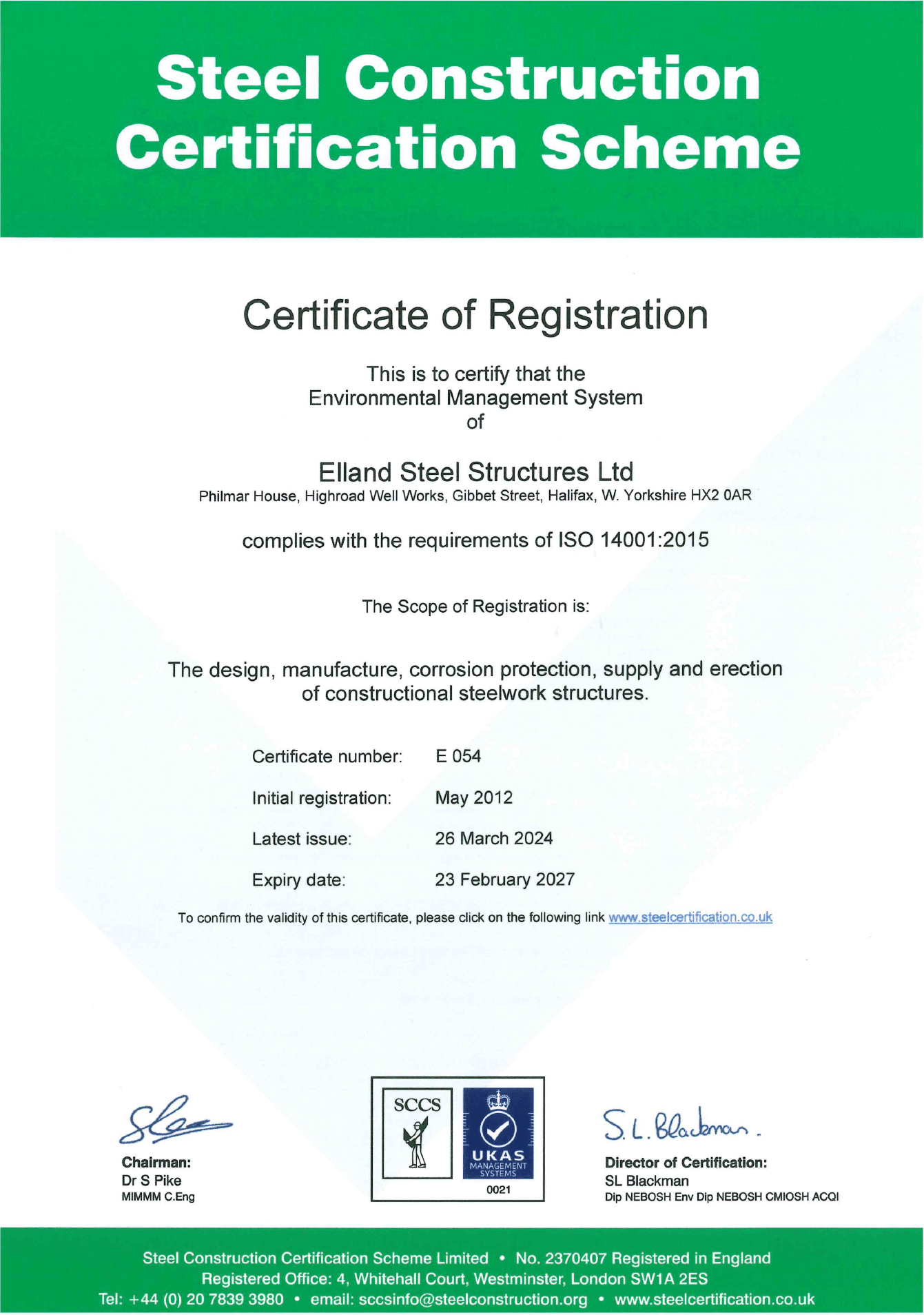 Accreditations - Elland Steel