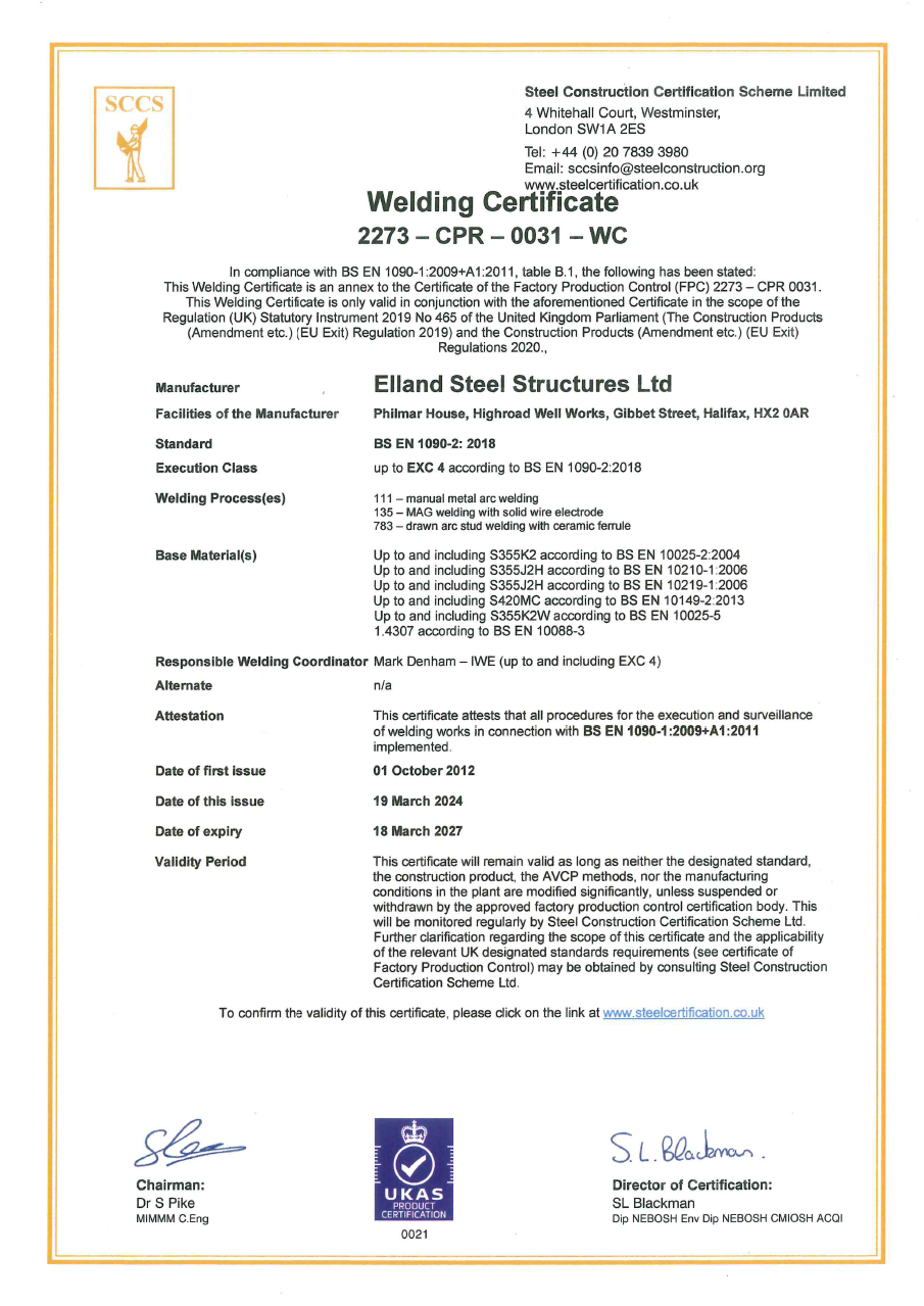 Accreditations - Elland Steel